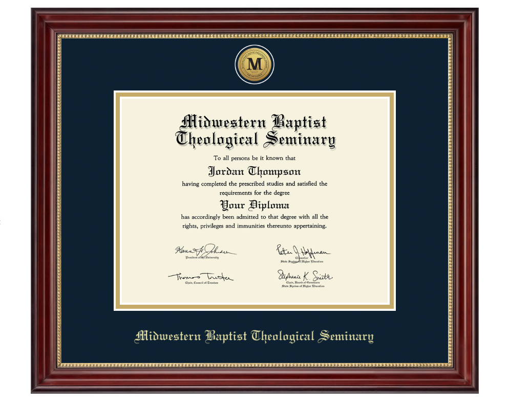 Engraved Medallion Diploma Frame (Masters/ThM) – Sword & Trowel ...